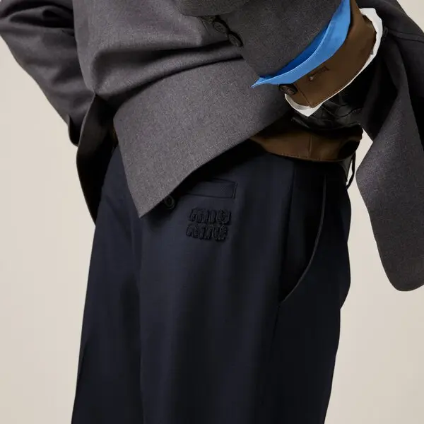 Miu Miu Gabardine Straight Leg Pants
