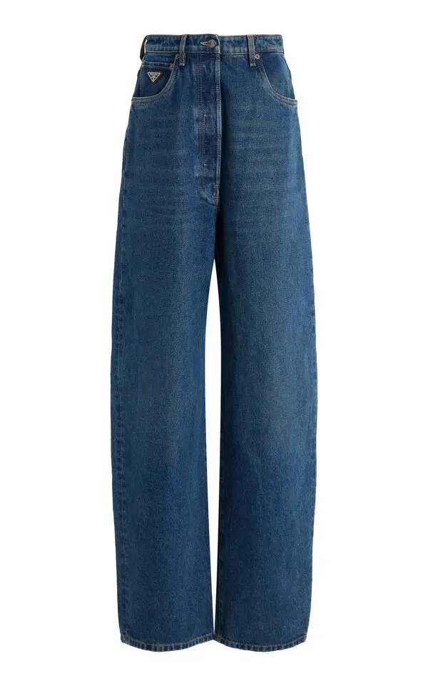 Prada High-rise Wide-leg Jeans - Medium Wash
