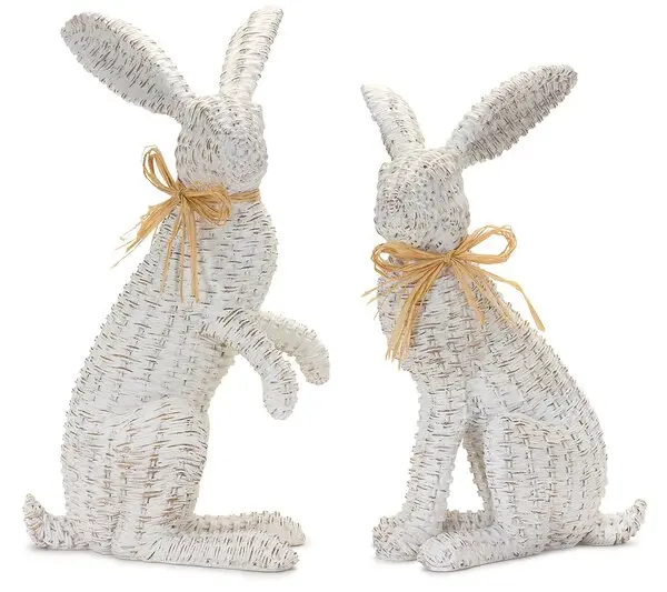 MELROSE Wicker Rabbit Statue