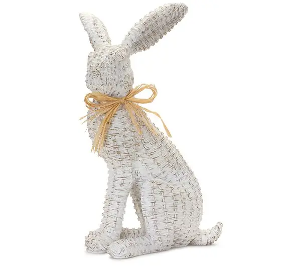 MELROSE Wicker Rabbit Statue
