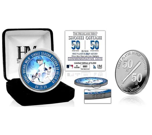 HIGHLAND MINT La Dodgers 50/50 Commemorative Silver Plated Coin - One-color