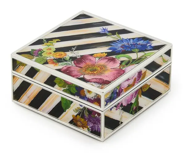 MACKENZIE-CHILDS Flower Market Silver Plated Tr Nket Box - One-color
