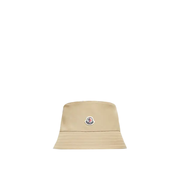 Moncler Cotton Blend Bucket Hat - Beige