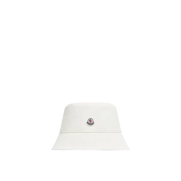 Moncler Cotton Blend Bucket Hat - White