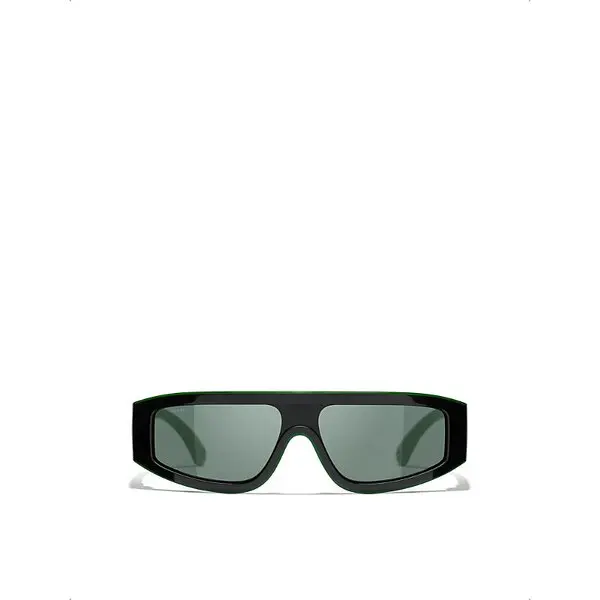 Chanel Ch6057 Rectangular Sunglasses - Black