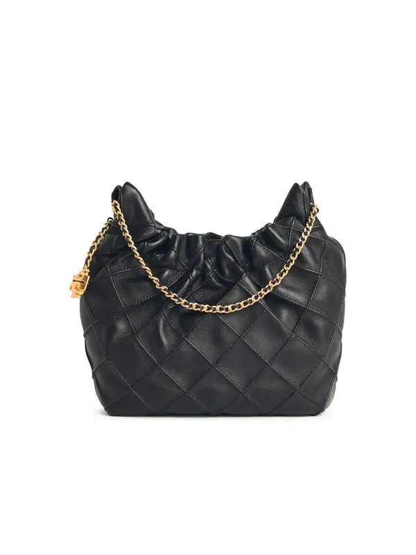 Tory Burch Fleming Small Leather Bag - Black