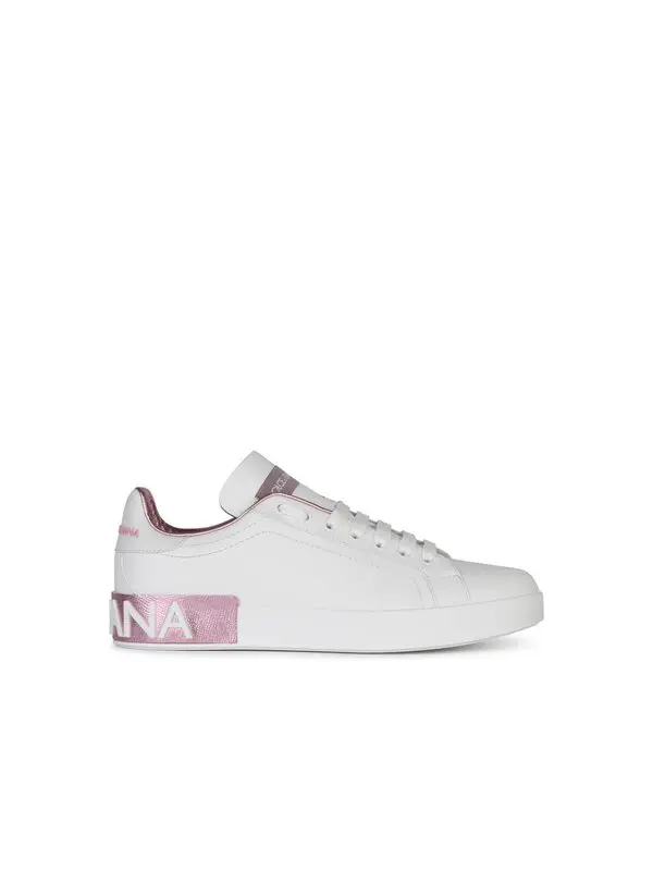 Dolce & Gabbana Portofino Leather Sneakers - White