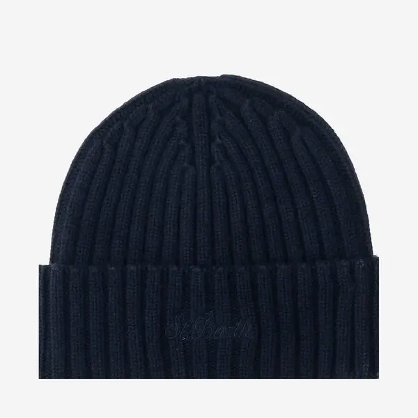 MC2 SAINT BARTH Wool Blend Beanie With Logo - Blue