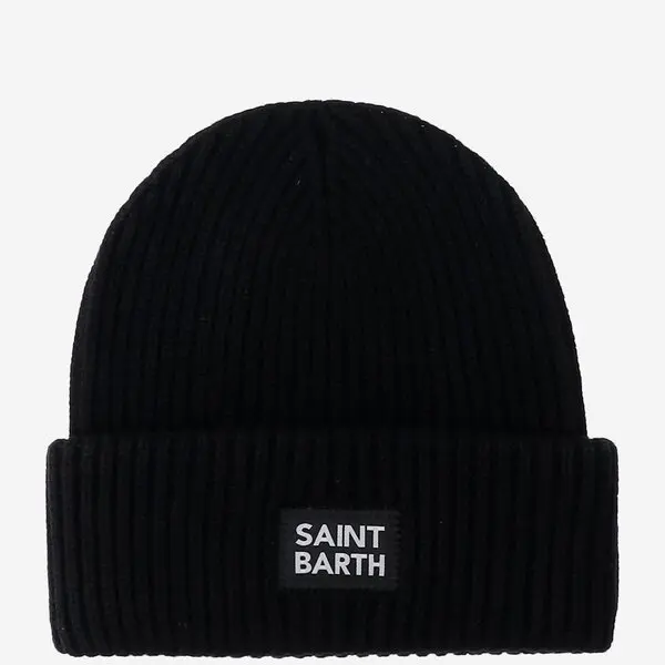 MC2 SAINT BARTH Wool-blend Beanie With Logo - Black