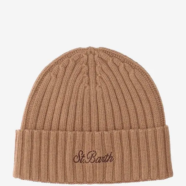MC2 SAINT BARTH Wool-blend Beanie With Logo - Brown