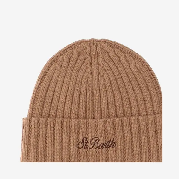 MC2 SAINT BARTH Wool-blend Beanie With Logo - Brown
