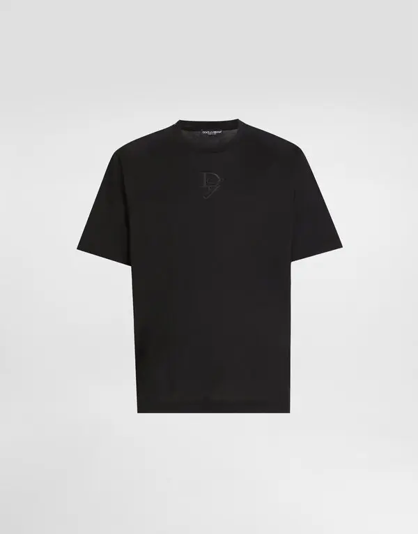 Dolce & Gabbana Cotton T-shirt With Logo Embroidery - Black