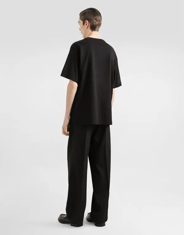 Dolce & Gabbana Cotton T-shirt With Logo Embroidery - Black