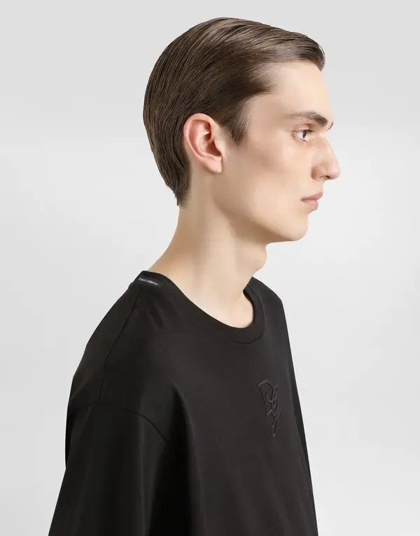 Dolce & Gabbana Cotton T-shirt With Logo Embroidery - Black
