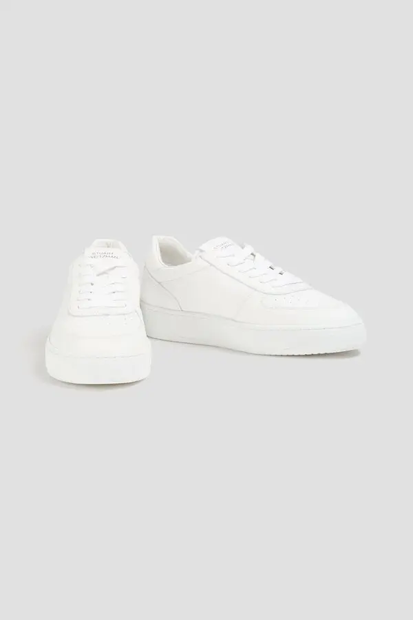 STUART WEITZMAN Courtside Embossed Leather Sneakers