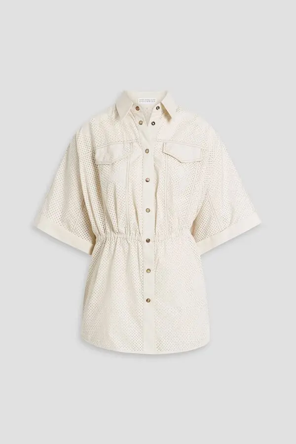 Brunello Cucinelli Lasercut Canvas Shirt