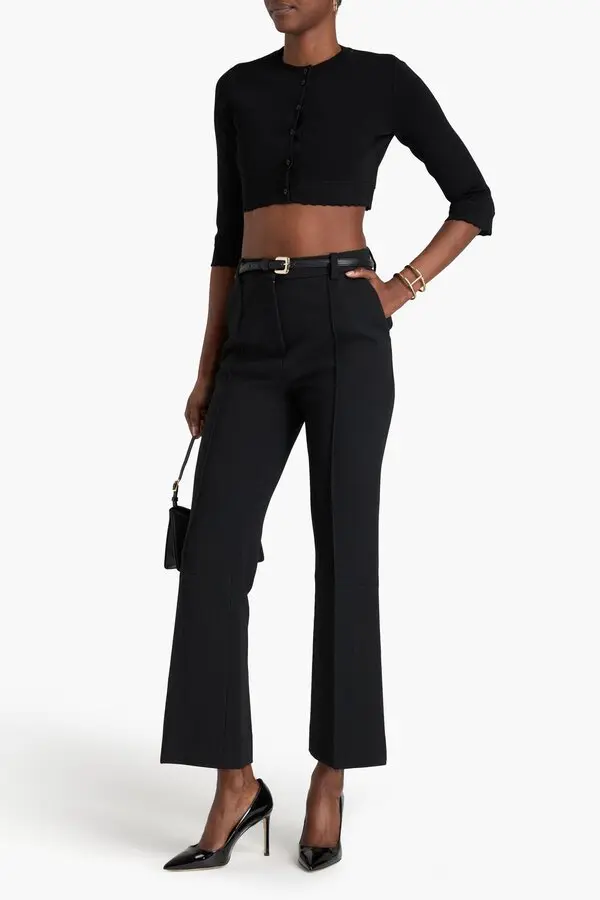 Victoria Beckham Crepe Flared Pants - Black