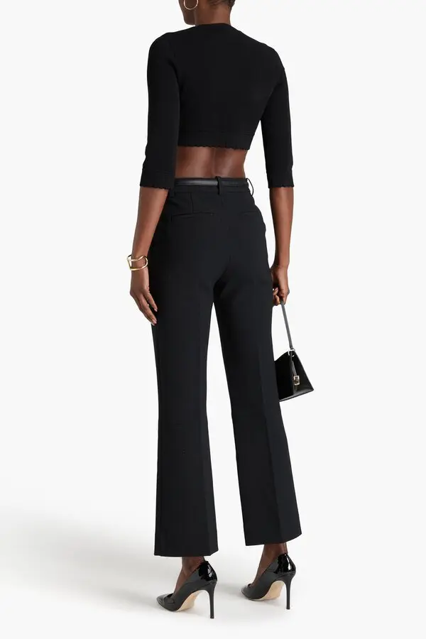 Victoria Beckham Crepe Flared Pants - Black