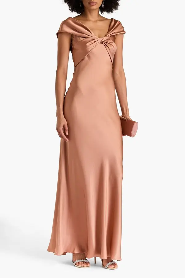 Alberta Ferretti Twisted Satin-crepe Gown