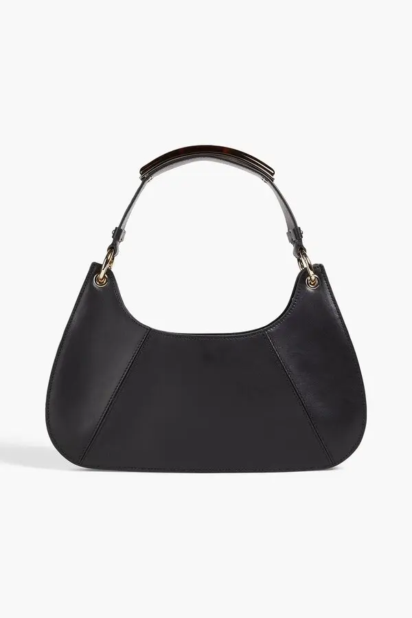 Alberta Ferretti Leather Shoulder Bag - Black