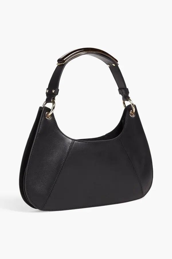 Alberta Ferretti Leather Shoulder Bag - Black