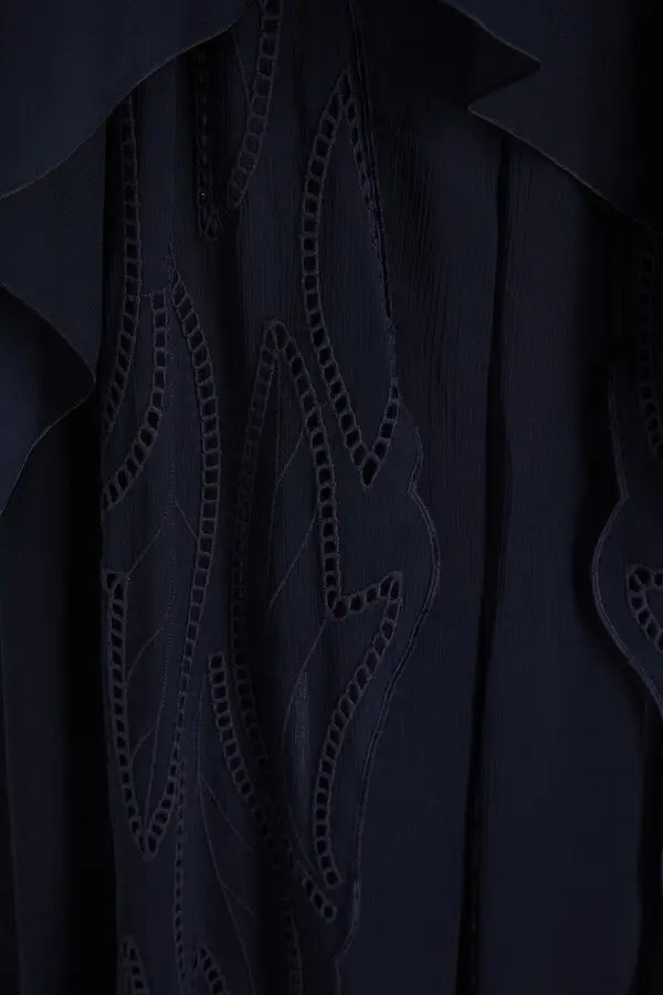 Alberta Ferretti Convertible Cape-effect Crepon Gown