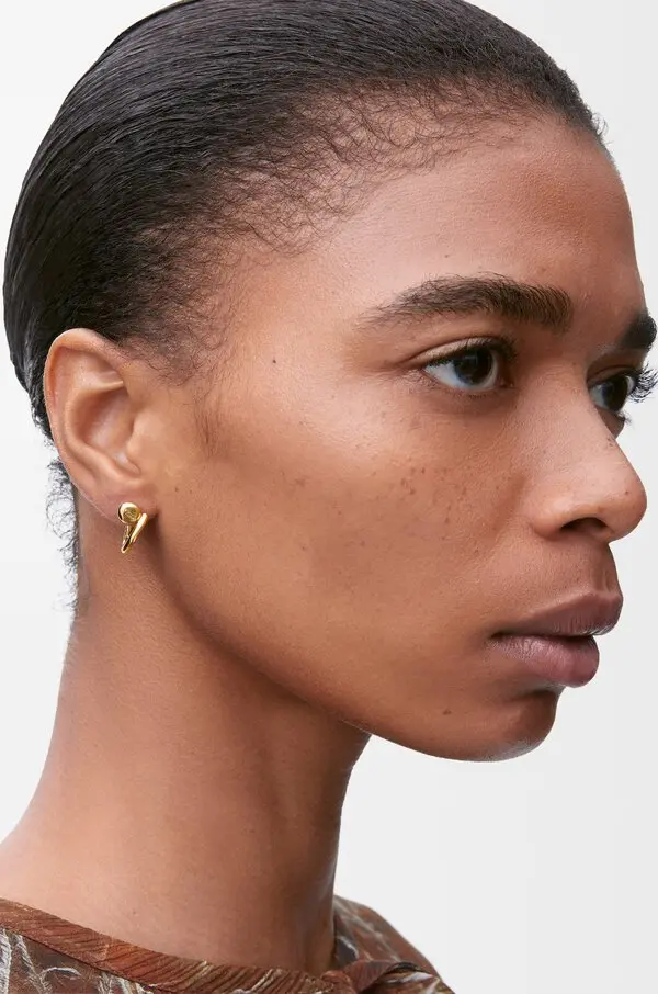 Loewe Anagram Pebble Mini Hoop Earrings - Gold