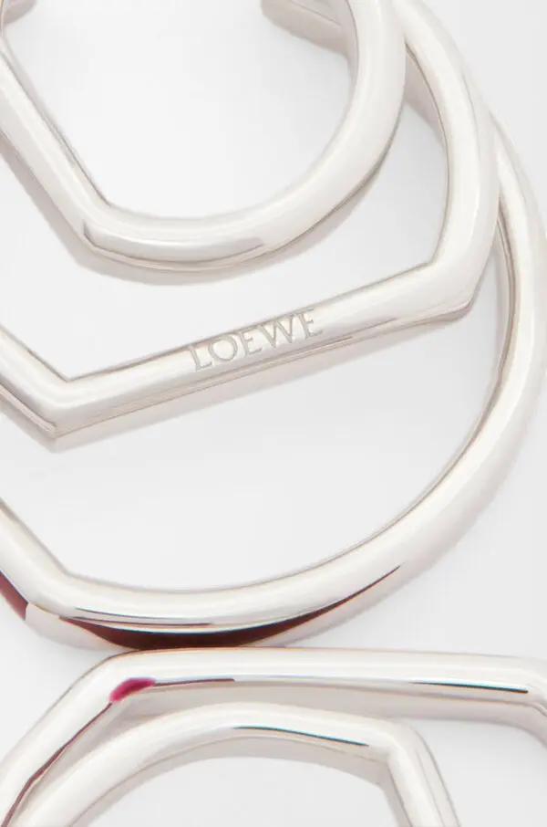Loewe Stacked Hoop Earrings - Silver/burgundy