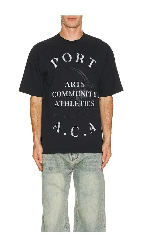 PORT A.C.A Grid Tee In Black