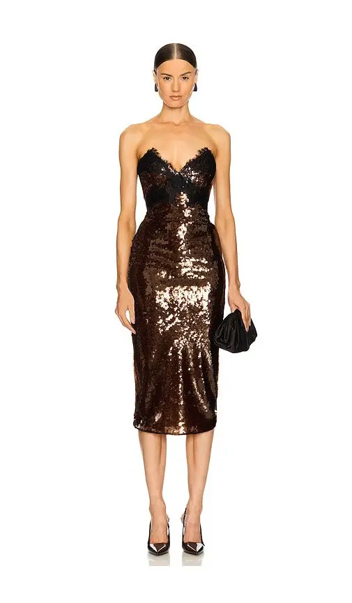 Retrofete Ellen Sequin Dress - Deep Brown