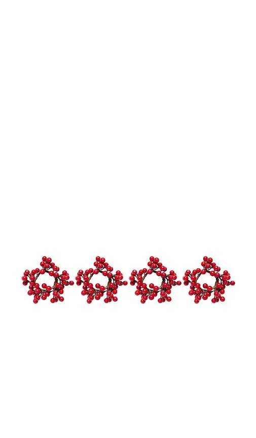 CHEFANIE Napkin Rings In Red - Red Berry