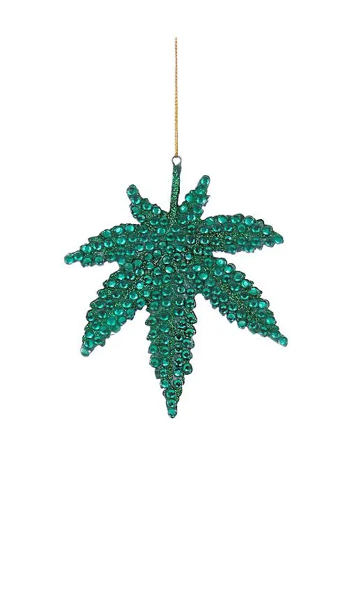 CODY FOSTER & CO Jeweled Leaf Ornament In Green - N,a