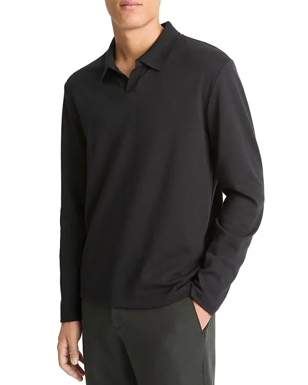 Vince Milano Open Collar Polo - Black