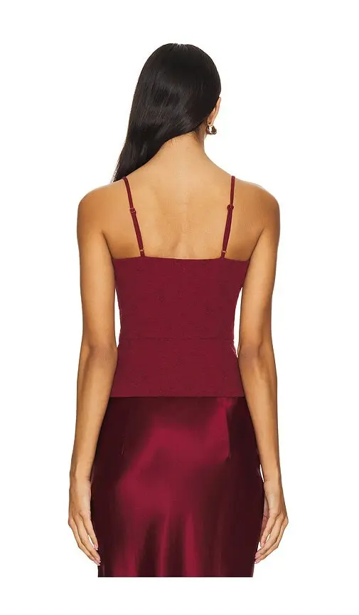 USISI SISTER Lace-up Crepe Top - Red