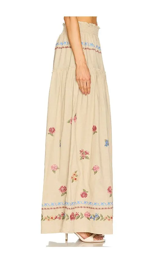 Agua Bendita Jenna Blush Maxi Skirt - Tan