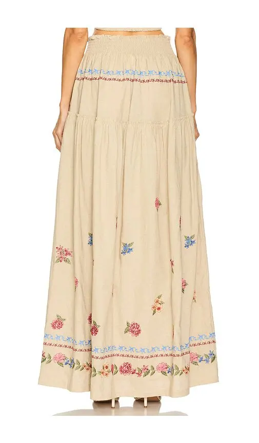 Agua Bendita Jenna Blush Maxi Skirt - Tan