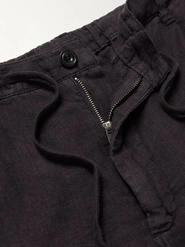 Hartford Tank Straight-leg Linen Shorts - Black