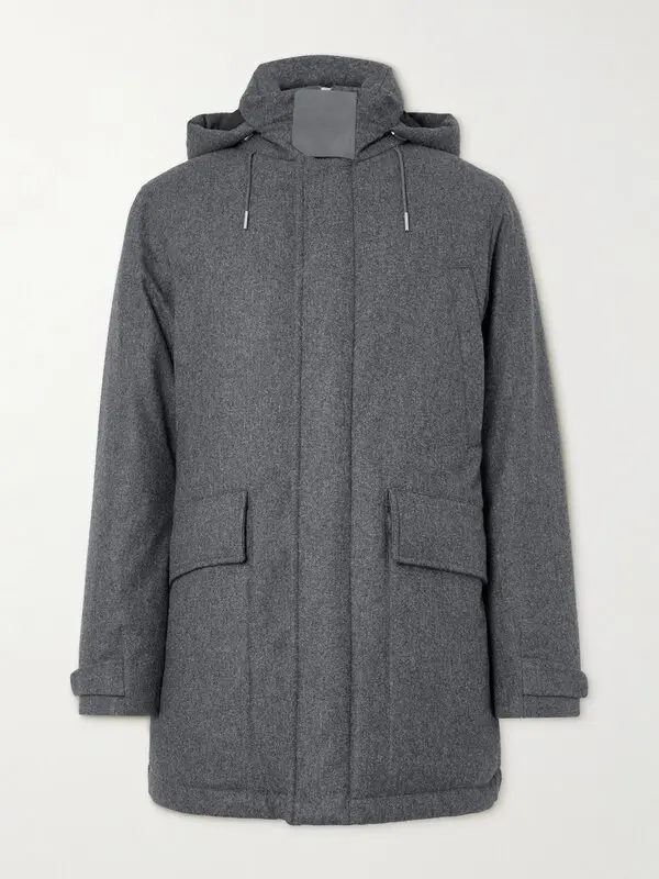 Zegna Suede-trimmed Techmerino™ Wool Hooded Down Parka