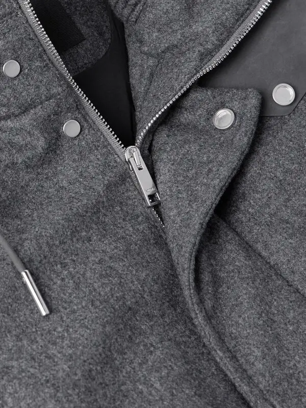 Zegna Suede-trimmed Techmerino™ Wool Hooded Down Parka