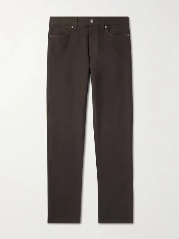 Zegna City Slim-fit Tapered Cotton And Cashmere-blend Trousers - Brown