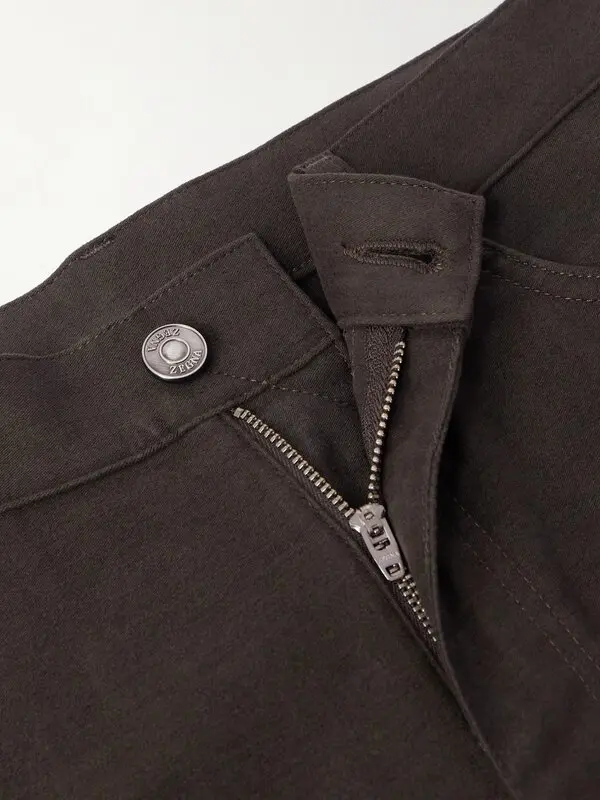 Zegna City Slim-fit Tapered Cotton And Cashmere-blend Trousers - Brown