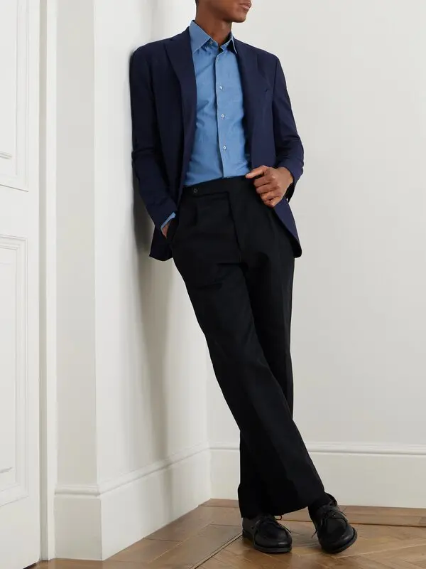 DE PETRILLO Brushed Cotton-chambray Shirt