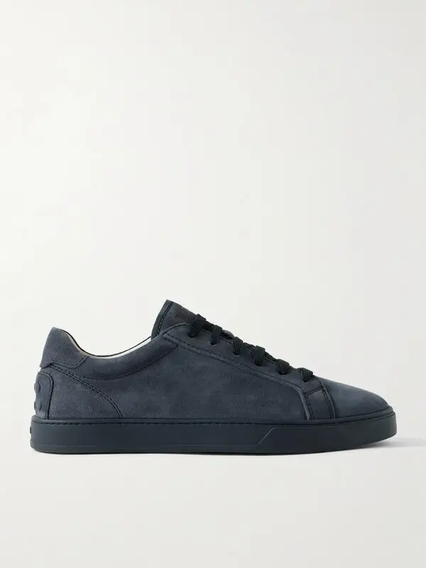 TOD'S Allacciata Cassetta Rubber-trimmed Suede Sneakers