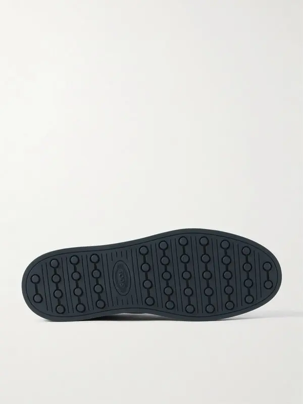 TOD'S Allacciata Cassetta Rubber-trimmed Suede Sneakers