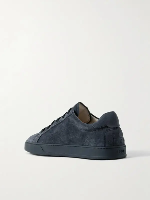 TOD'S Allacciata Cassetta Rubber-trimmed Suede Sneakers