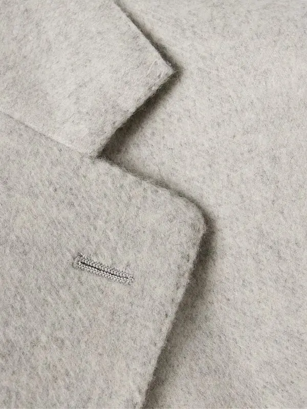 DE PETRILLO Herringbone Virgin Wool And Cashmere-blend Overcoat