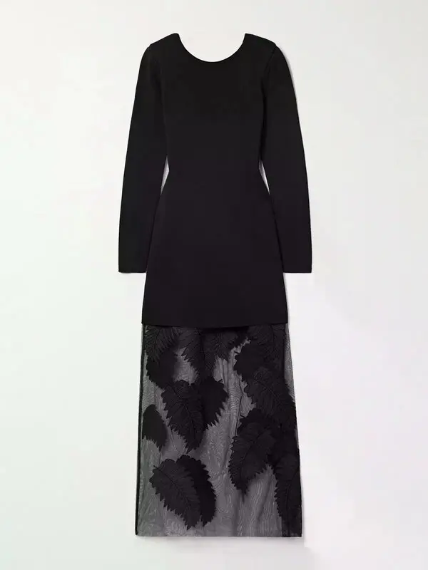 Wilder Layered Stretch-knit Maxi Dress