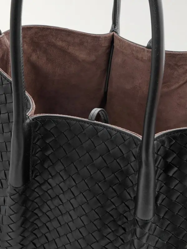 Bottega Veneta Pinacoteca Medium Reversible Intrecciato Leather Tote - Black