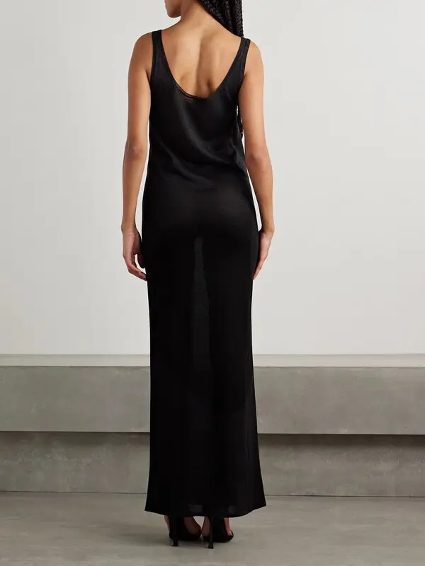 Saint Laurent Metallic Knitted Maxi Dress