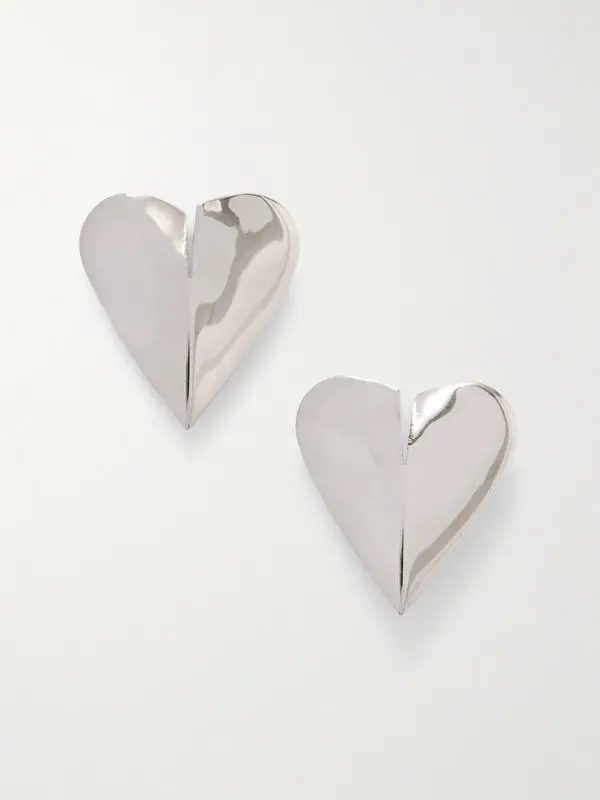 Alaïa Torn Heart Earrings - Silver